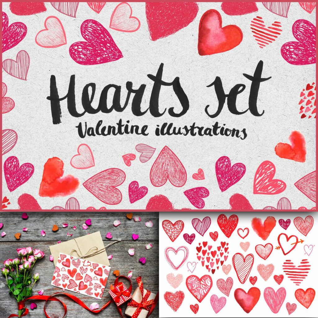 Hearts And Romantic Patterns – MasterBundles