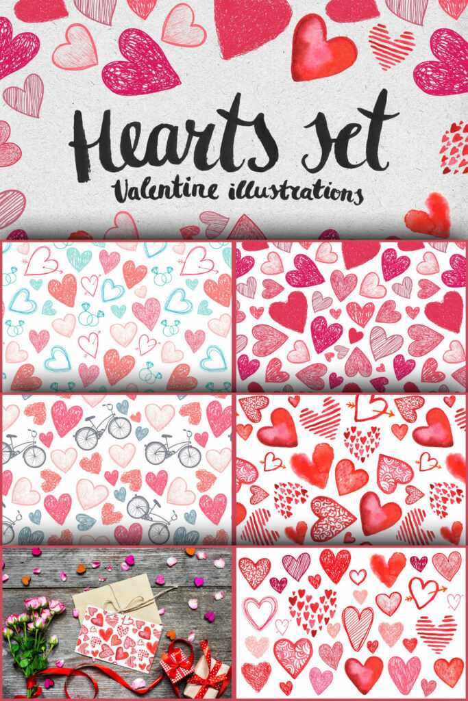 Hearts And Romantic Patterns – MasterBundles