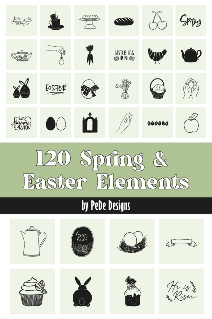 120 Spring & Easter Elements – MasterBundles