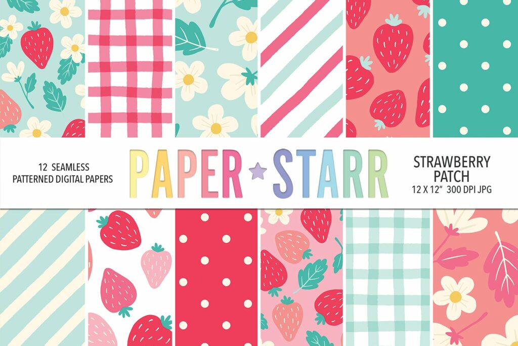 Fruit Digital Paper. Strawberry Digital Paper – MasterBundles