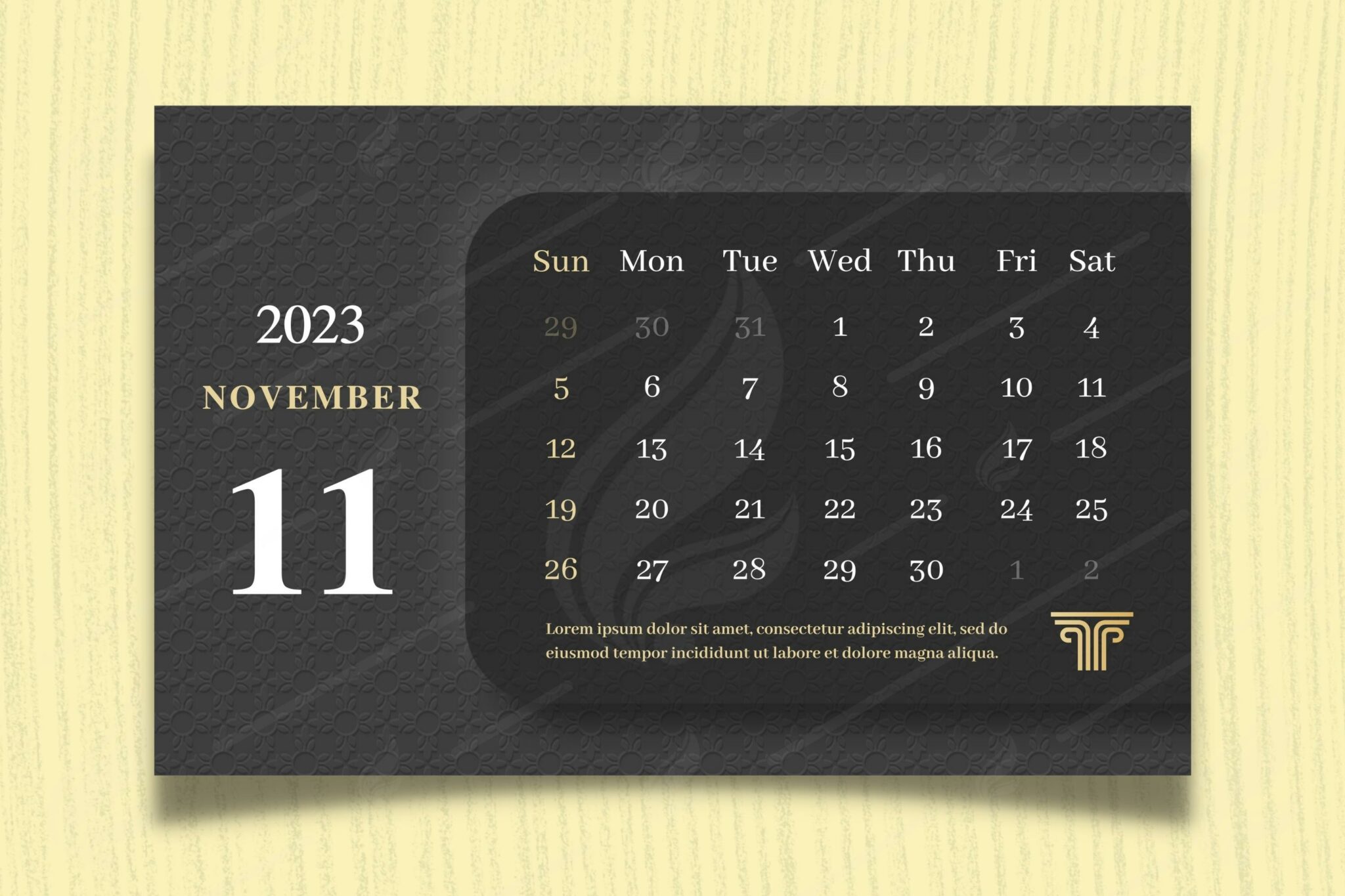 Black & Golden Calendar - 2023 Template | Canva - MasterBundles