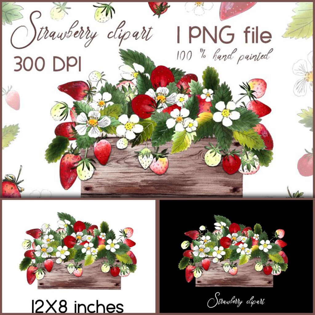 Strawberry Clipart. Summer Fruit PNG | Master Bundles