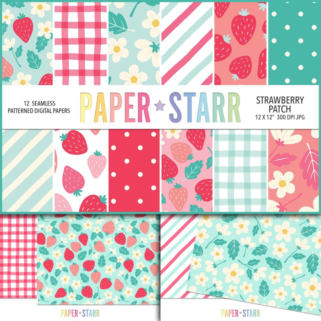 Fruit Digital Paper. Strawberry Digital Paper – MasterBundles