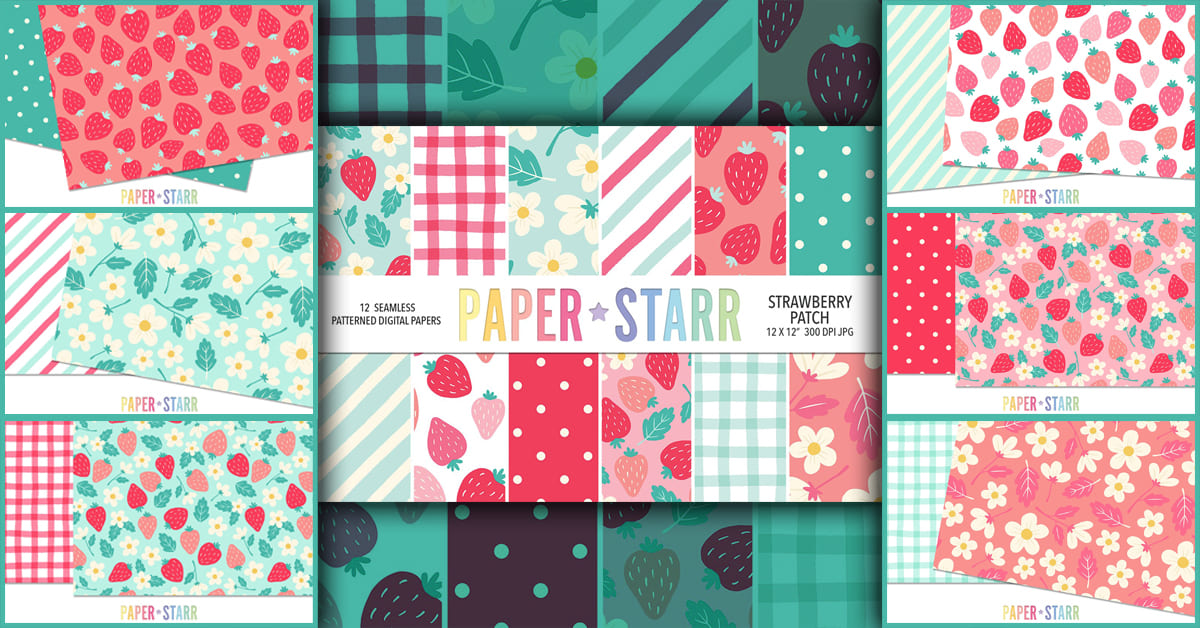 Fruit Digital Paper. Strawberry Digital Paper – MasterBundles