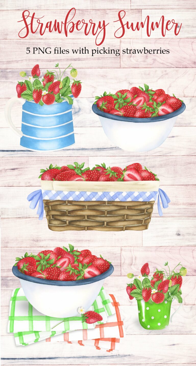 Watercolor Strawberry Clipart – MasterBundles