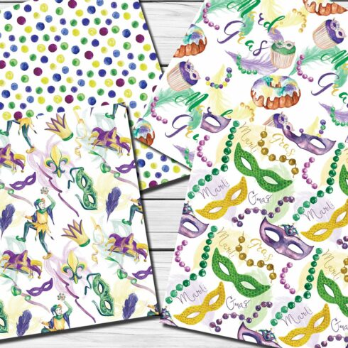 Mardi Gras Carnival Patterns | MasterBundles