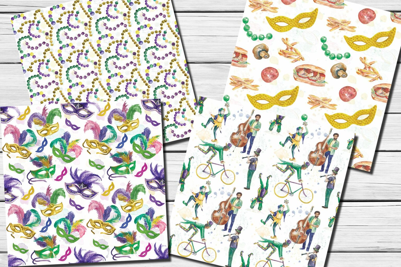 Mardi Gras New Orleans Patterns – MasterBundles