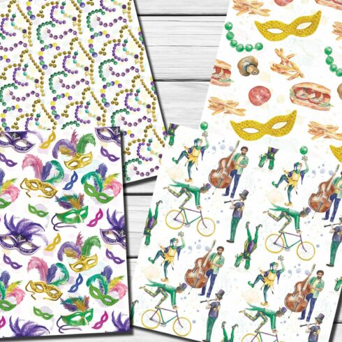 Mardi Gras New Orleans Patterns | MasterBundles