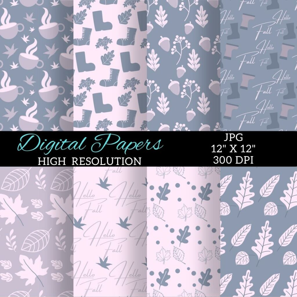 Boho Fall Digital Paper Patterns Design - MasterBundles