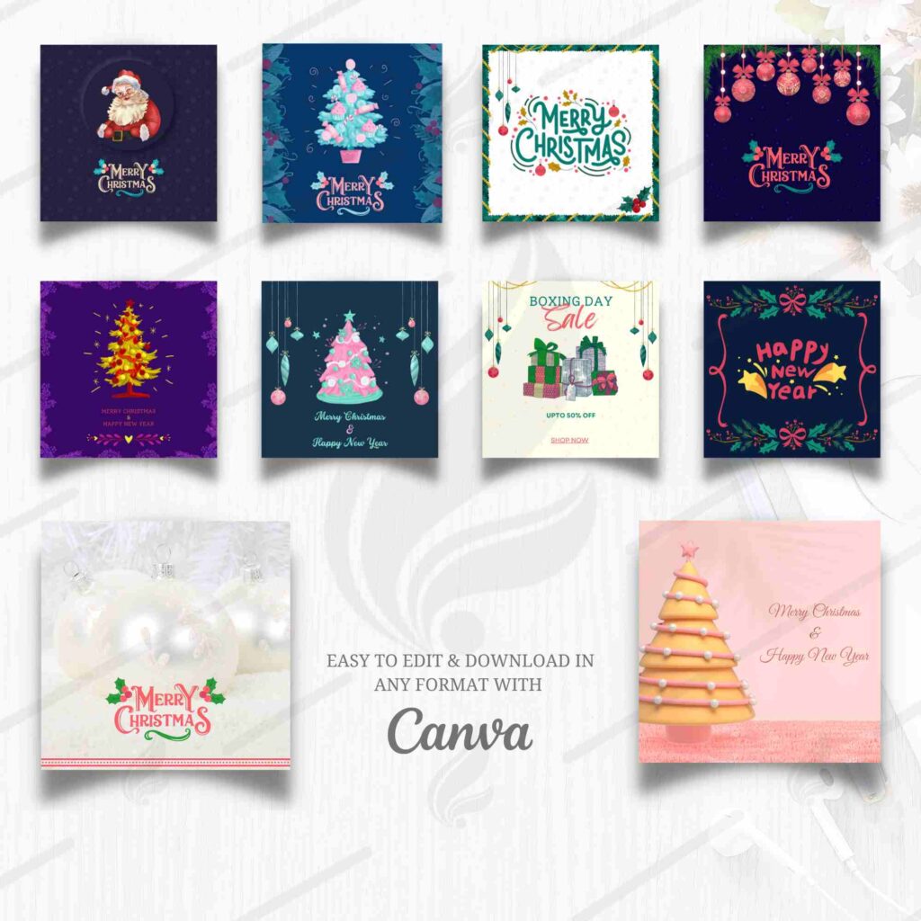 Christmas, New Year & Boxing Day Templates | Canva Template - MasterBundles