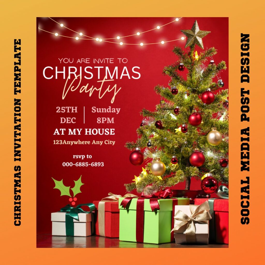 CHRISTMAS INVITATION TEMPLATE - MasterBundles