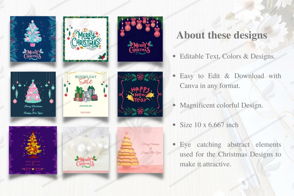Christmas, New Year & Boxing Day Templates | Canva Template - MasterBundles