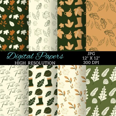 Fall Digital Paper Patterns Design - MasterBundles