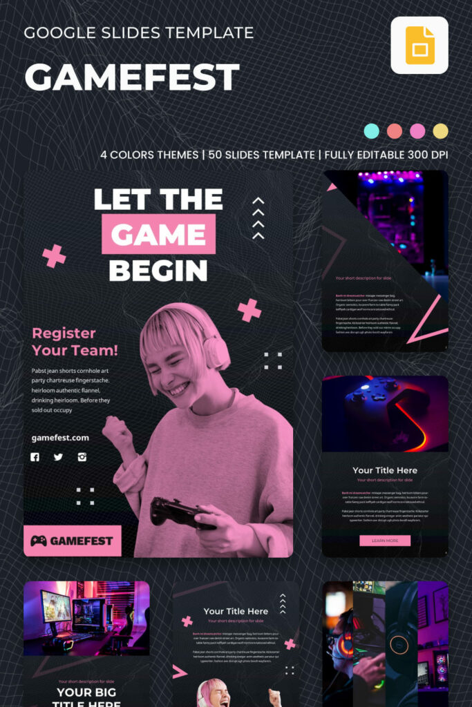 Game Fest Google Slides Theme – MasterBundles