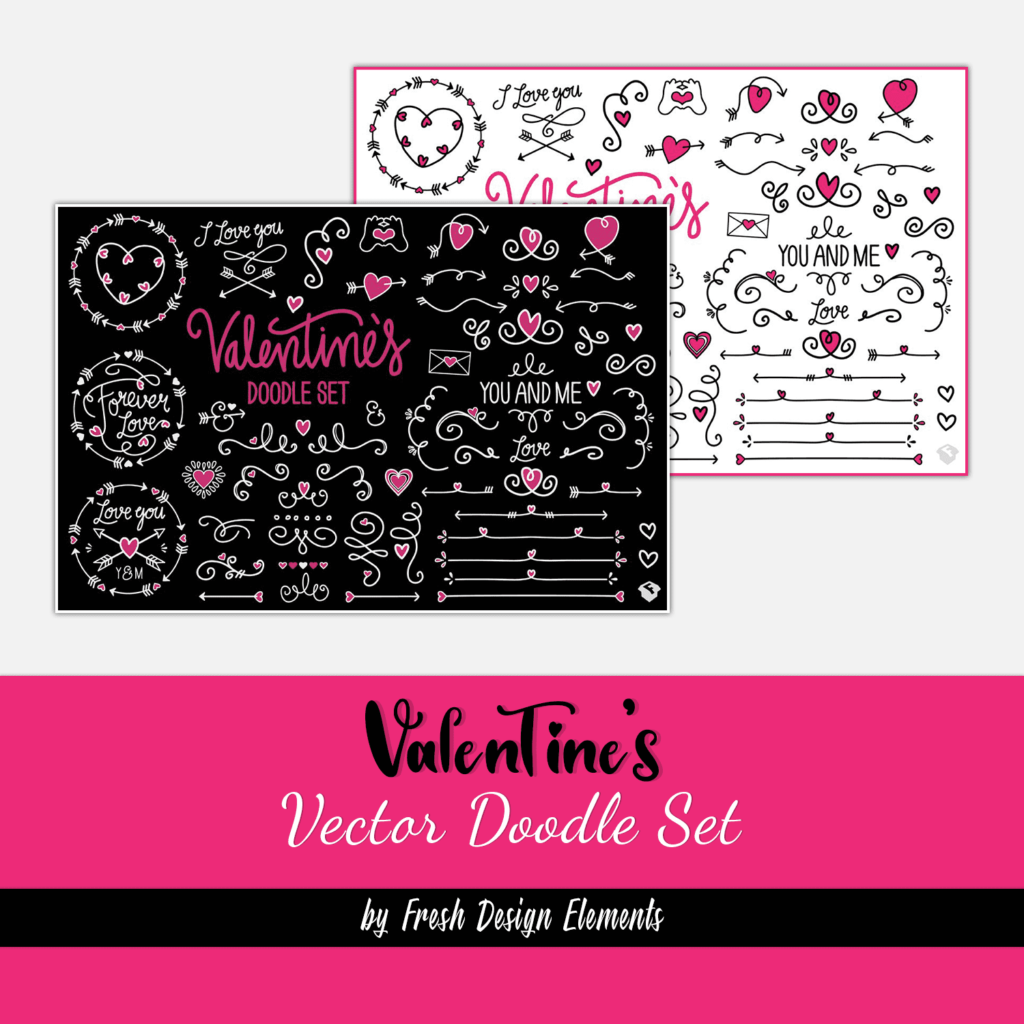 Valentine's Vector Doodle Set – MasterBundles