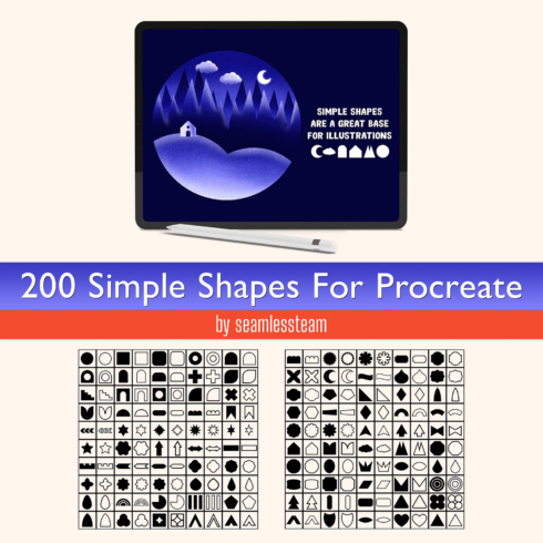 200 Simple Shapes For Procreate – MasterBundles