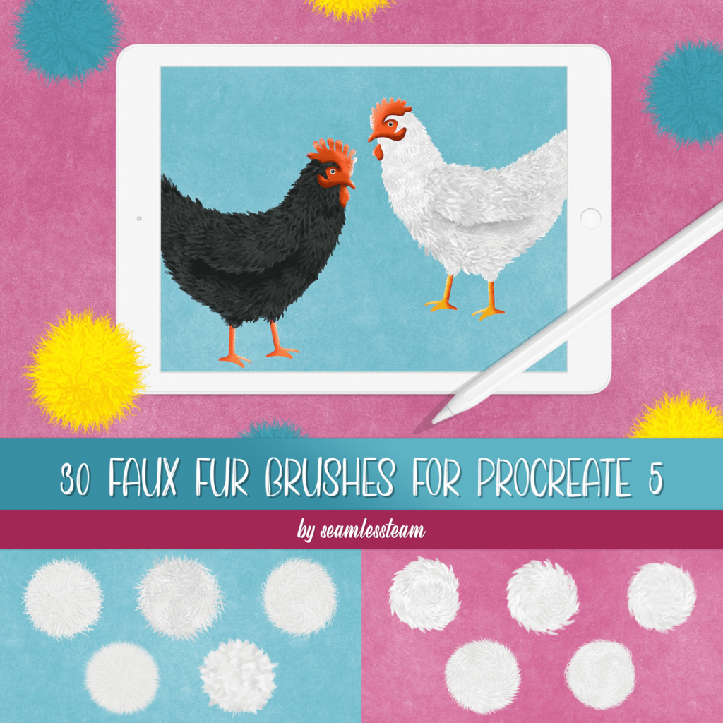 30 Faux Fur Brushes For Procreate – MasterBundles