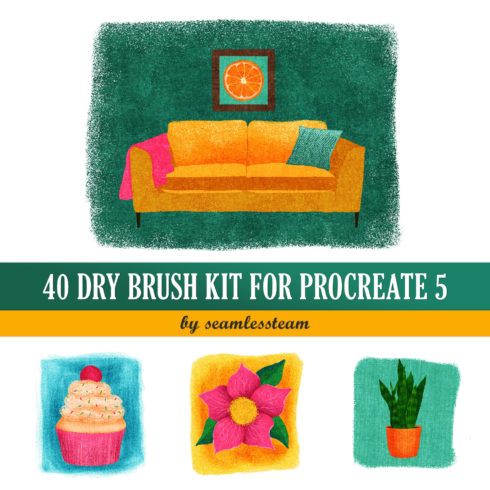 40 Dry Brush Kit For Procreate 5 – MasterBundles