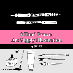 8 Hand Drawn Art Supply Illustration – MasterBundles