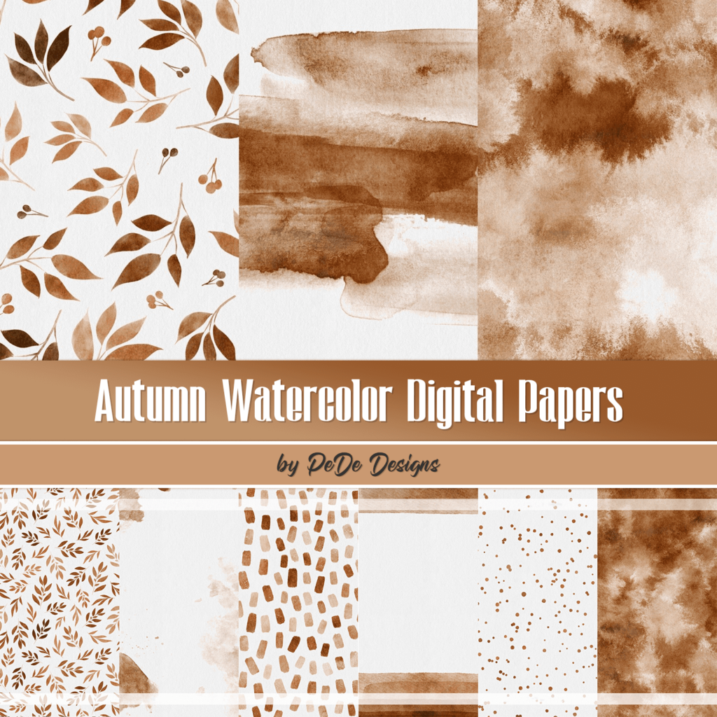 Autumn Watercolor Digital Papers | MasterBundles