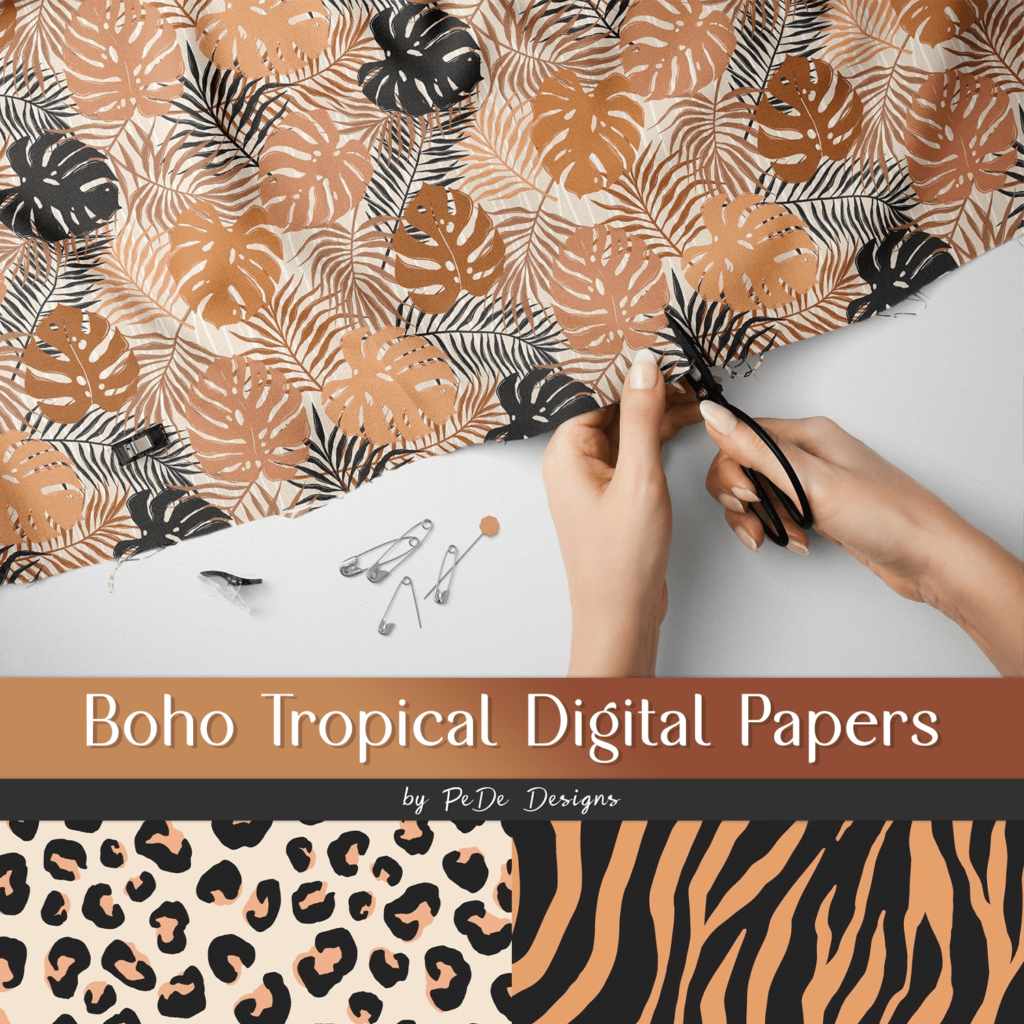 Boho Tropical Digital Papers – MasterBundles