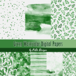 Green Watercolor Digital Papers – MasterBundles