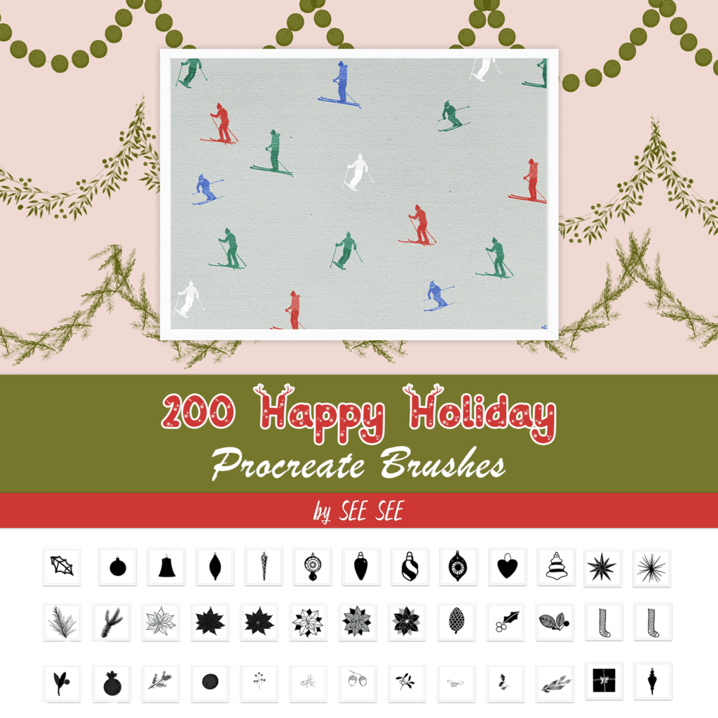 200 Happy Holiday Procreate Brushes – MasterBundles