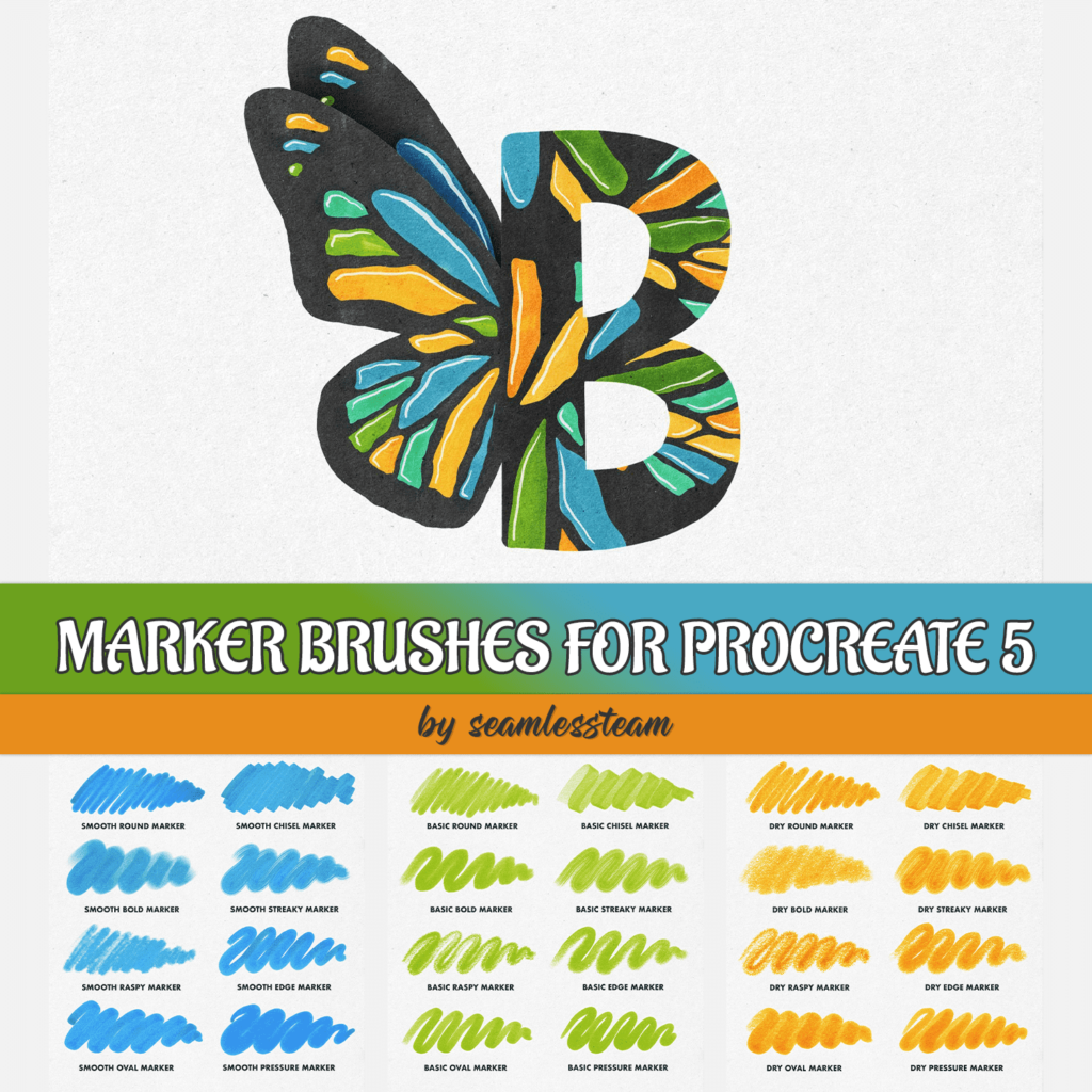 Marker Brush For Procreate 5 – MasterBundles