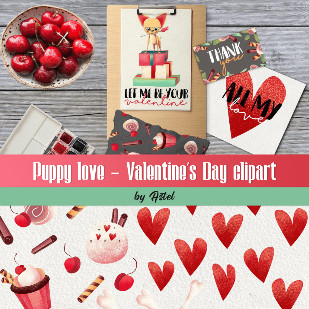 Puppy Love. Valentine's Day Clipart – MasterBundles