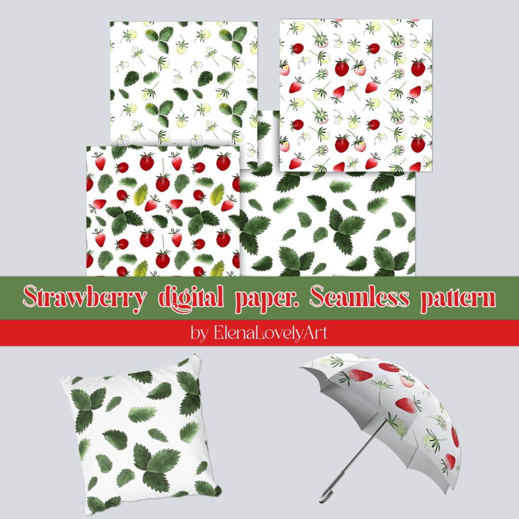 Strawberry Digital Paper. Seamless Pattern – MasterBundles