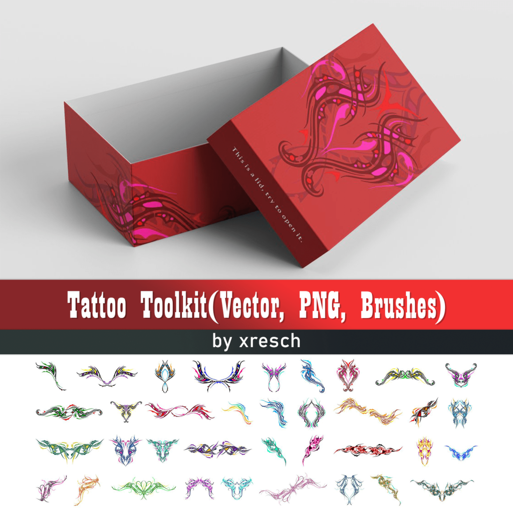 Tattoo Toolkit (Vector, PNG, Brushes) – MasterBundles