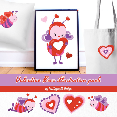 Valentine Bees Illustration Pack – MasterBundles