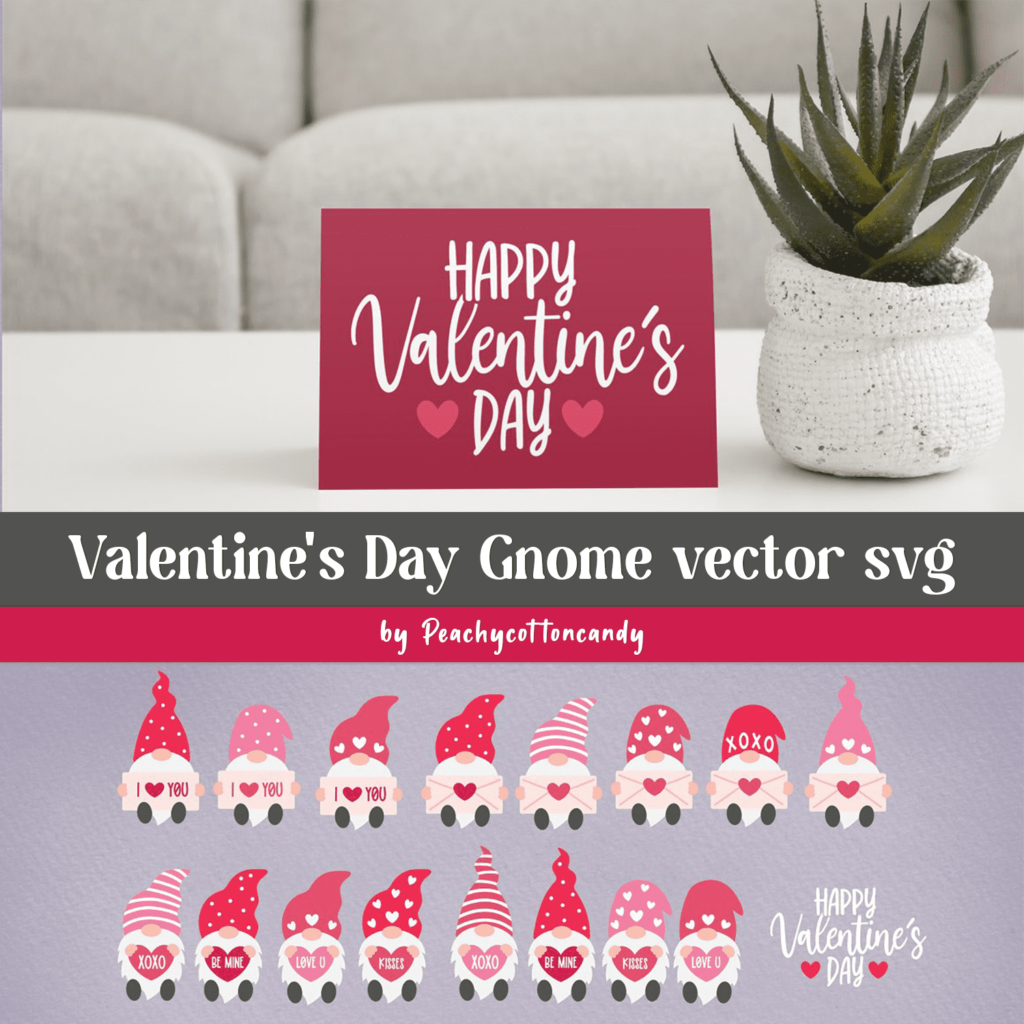 Valentine's Day Gnome Vector Svg – MasterBundles