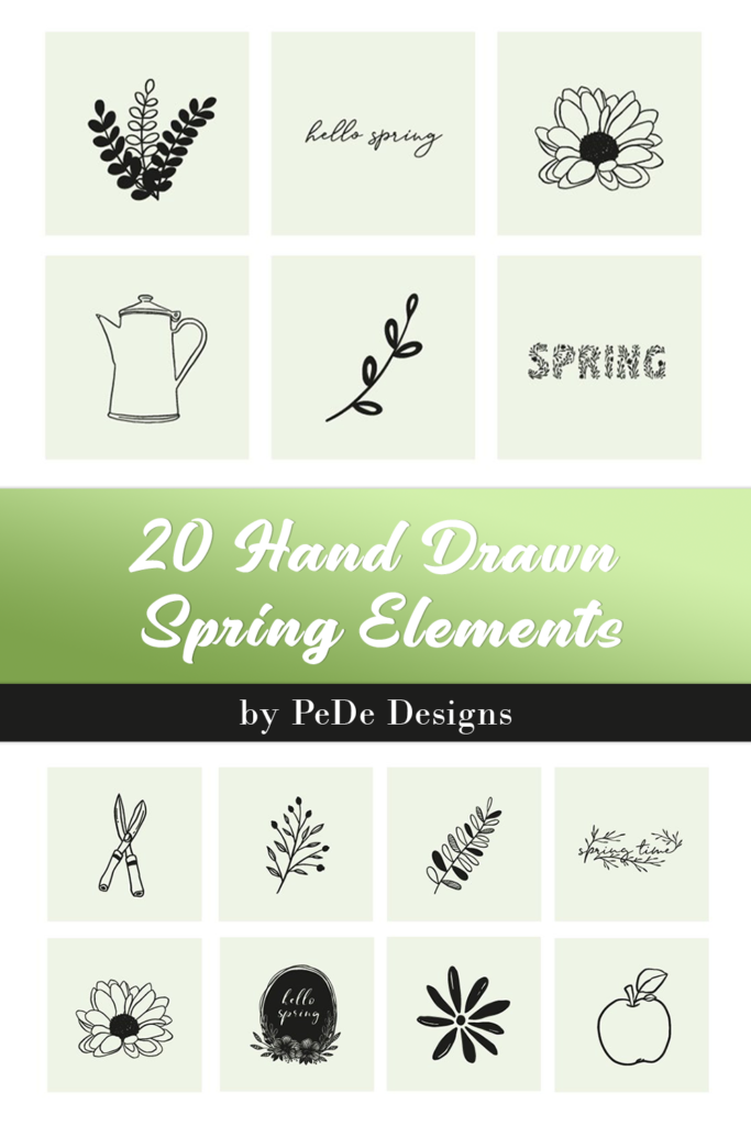 20 Hand Drawn Spring Elements – MasterBundles