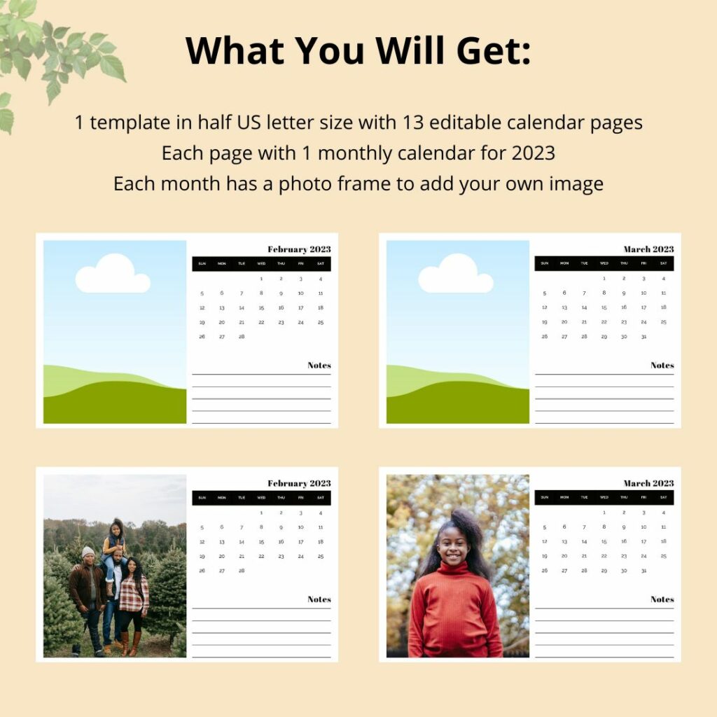 Monthly Desk Calendar Template Fully Editable - MasterBundles