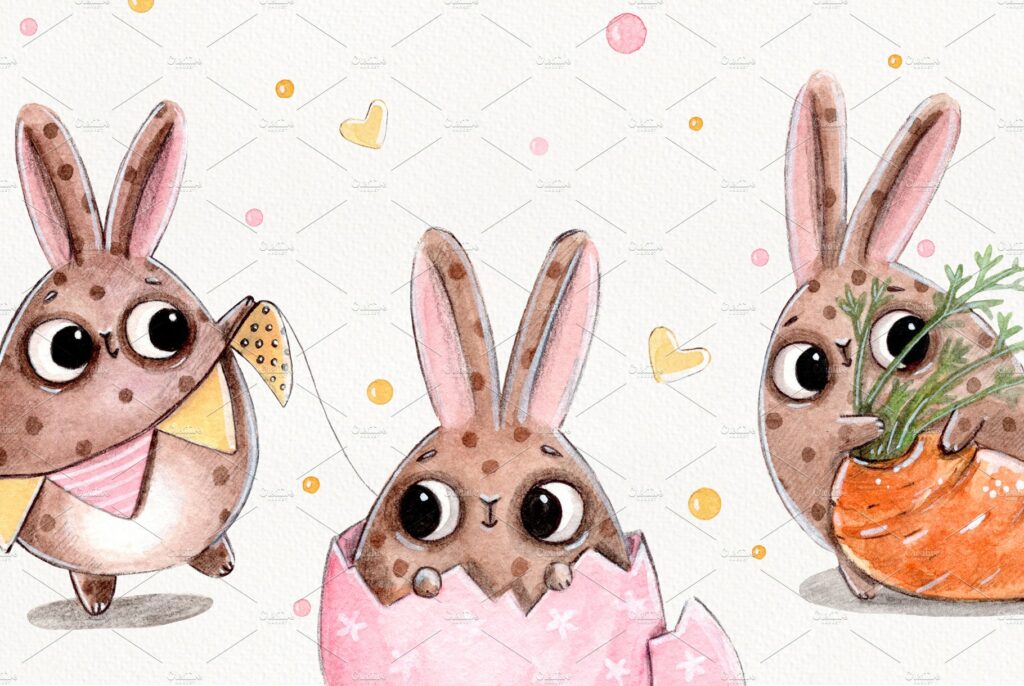 Funny Easter Bunny Set +6 Patterns – MasterBundles