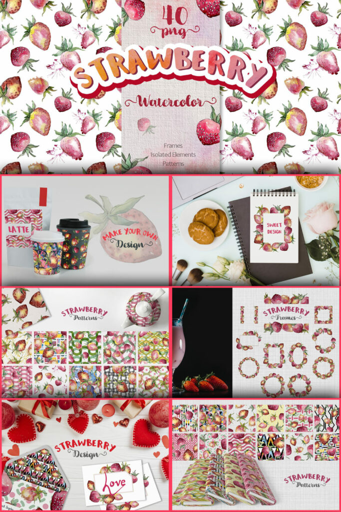 Strawberry Watercolor PNG – MasterBundles