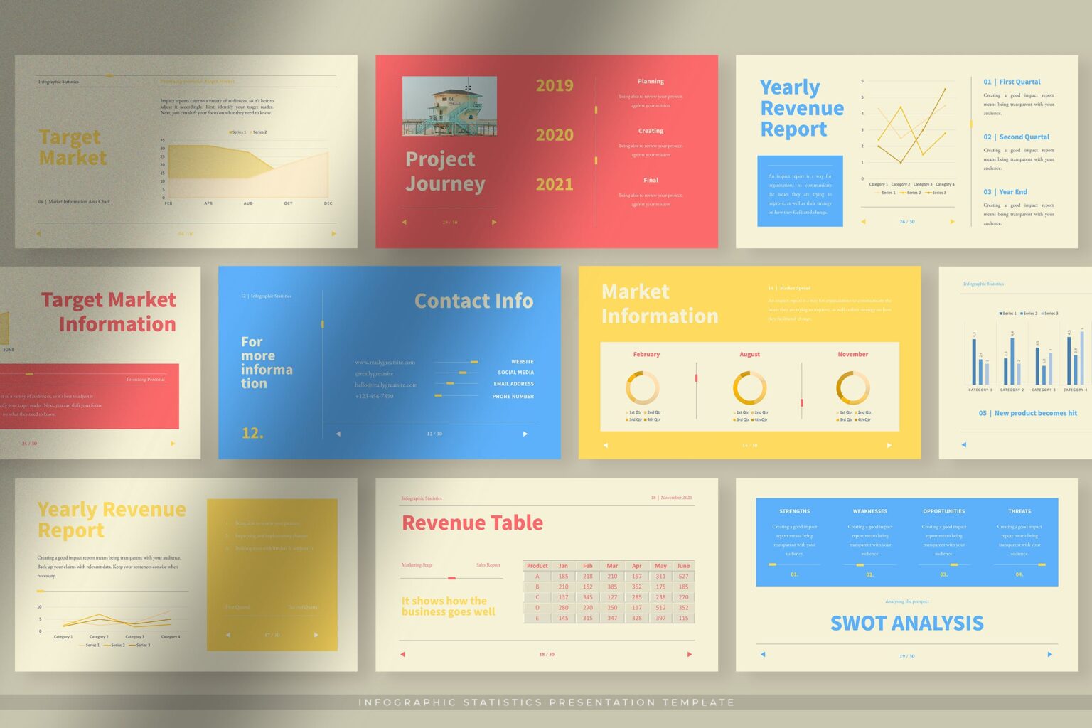 Colorful Infographic Statistics Presentation PPT – MasterBundles