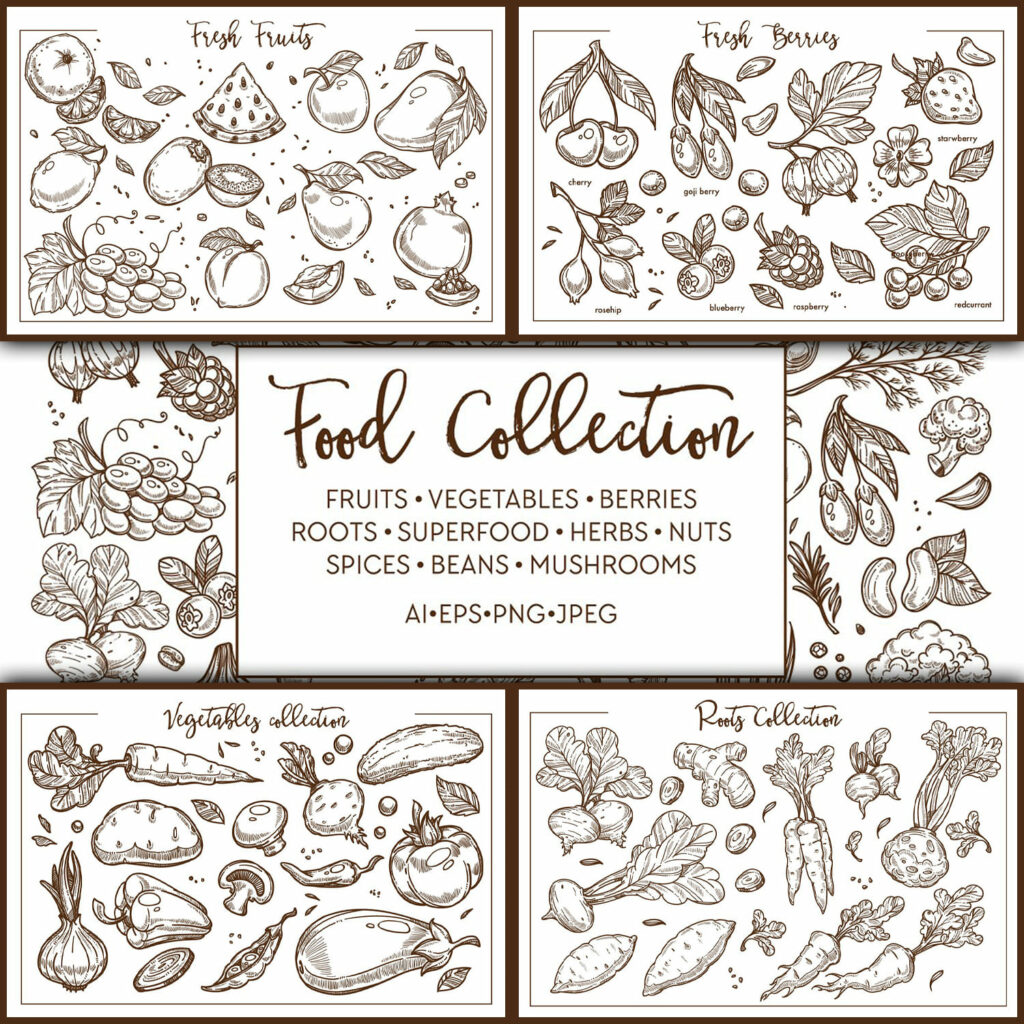 Food Sketch Collection – MasterBundles