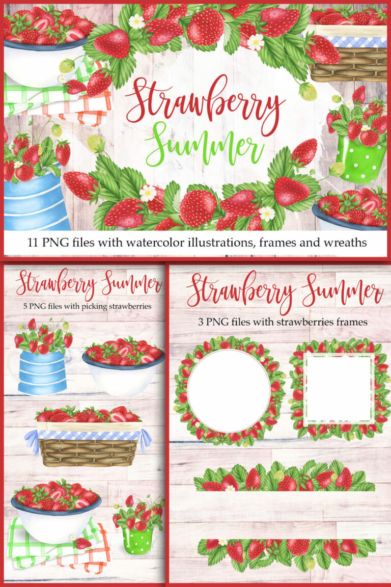Watercolor Strawberry Clipart – MasterBundles