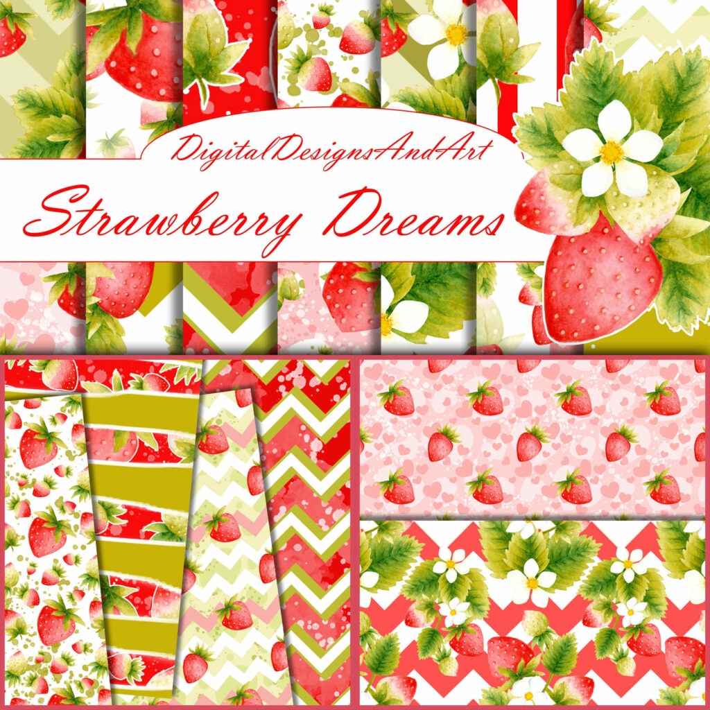Strawberry Patterns – MasterBundles