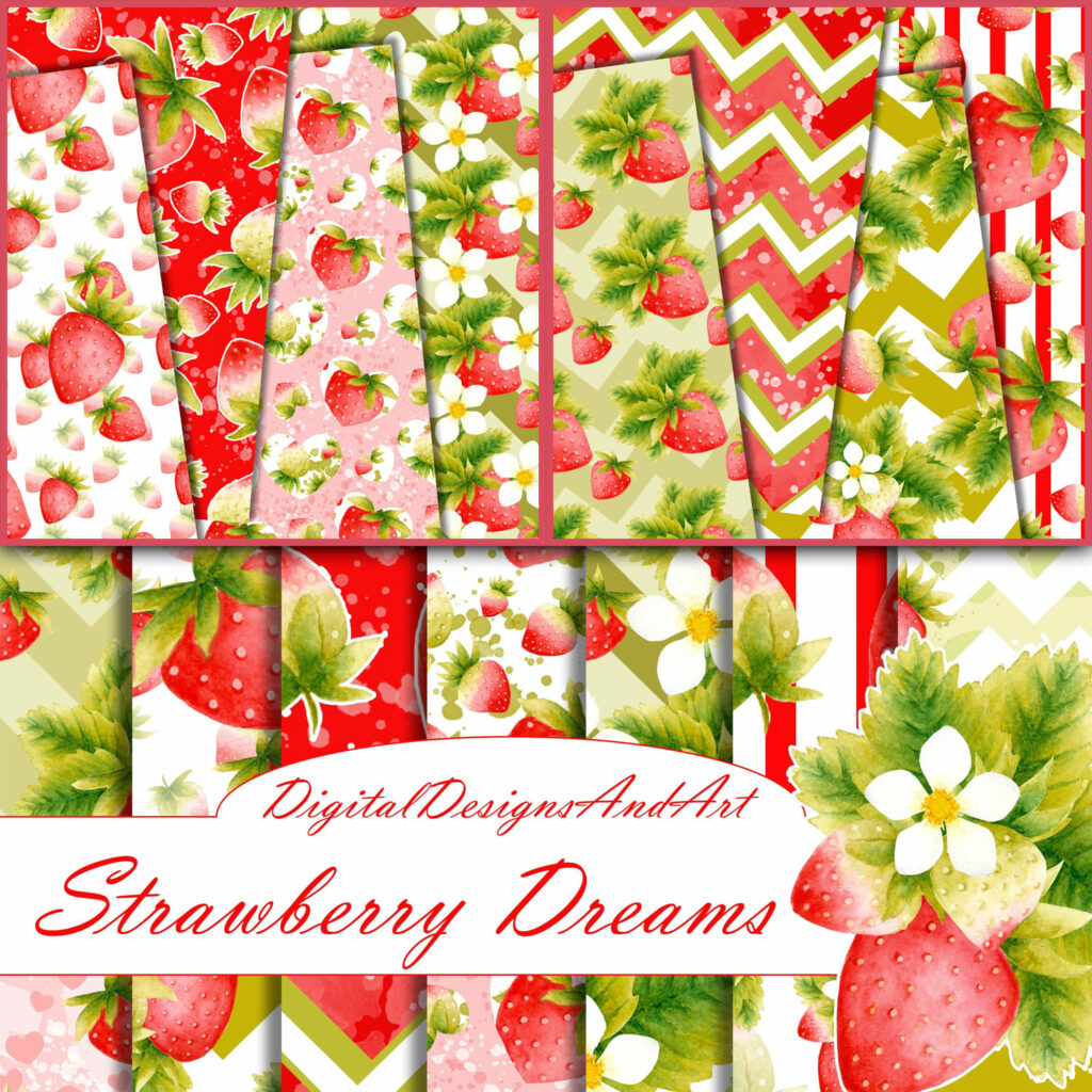 Strawberry Patterns – MasterBundles