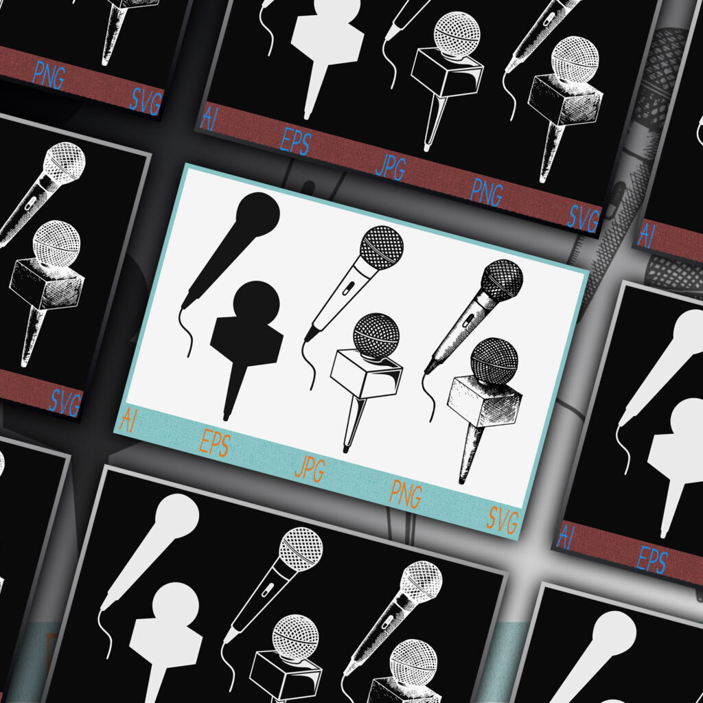 Microphone Karaoke Set SVG Vector – MasterBundles