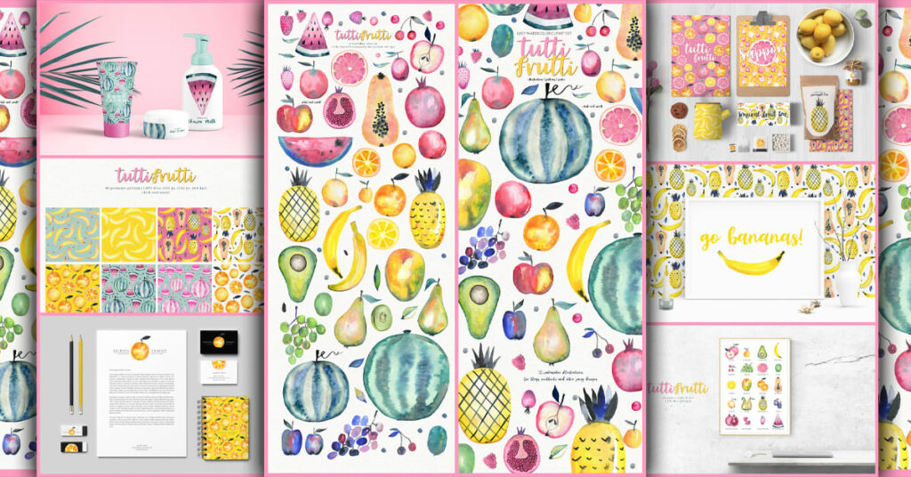 Tutti Frutti Watercolor Set – MasterBundles