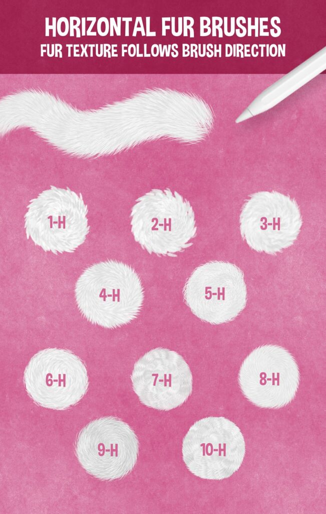 30 Faux Fur Brushes For Procreate – MasterBundles