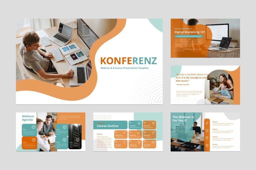 Webinar & Ecourse Presentation PowerPoint Template – MasterBundles