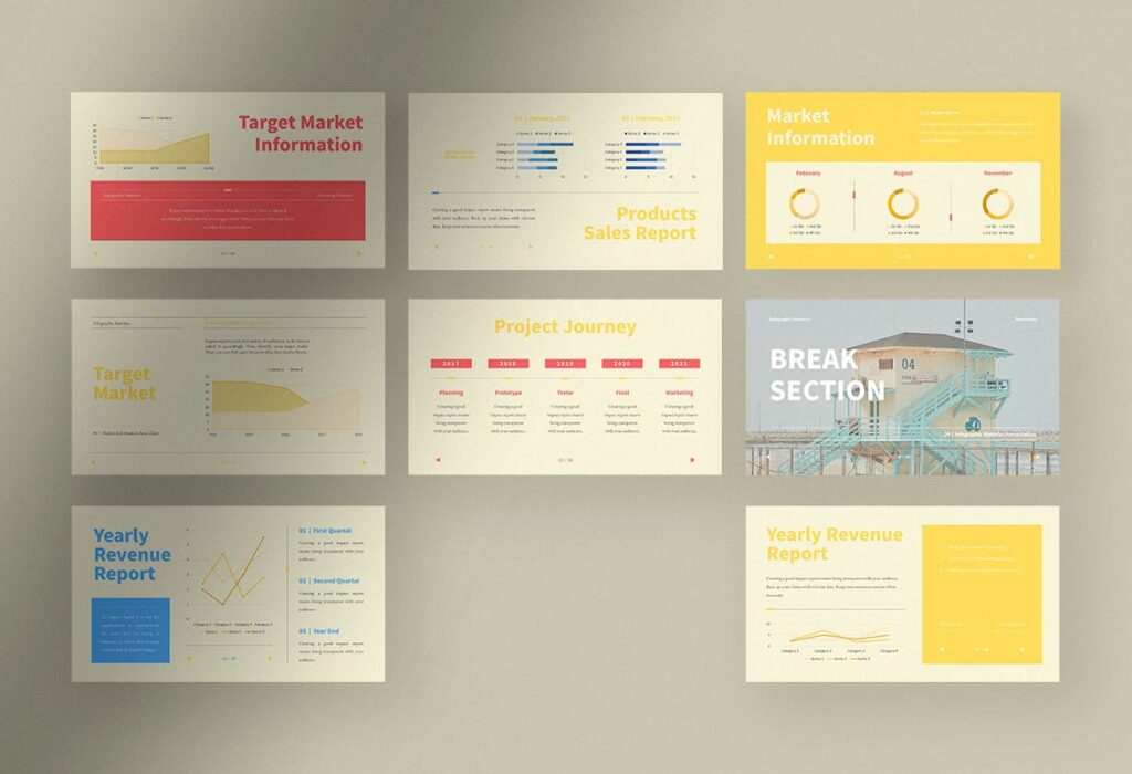 Colorful Infographic Statistics Presentation PPT – MasterBundles