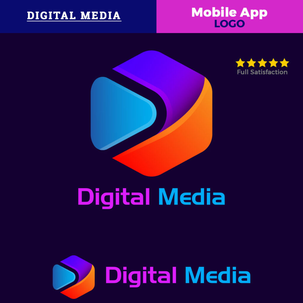 Digital Media Mobile App Logo Design - MasterBundles