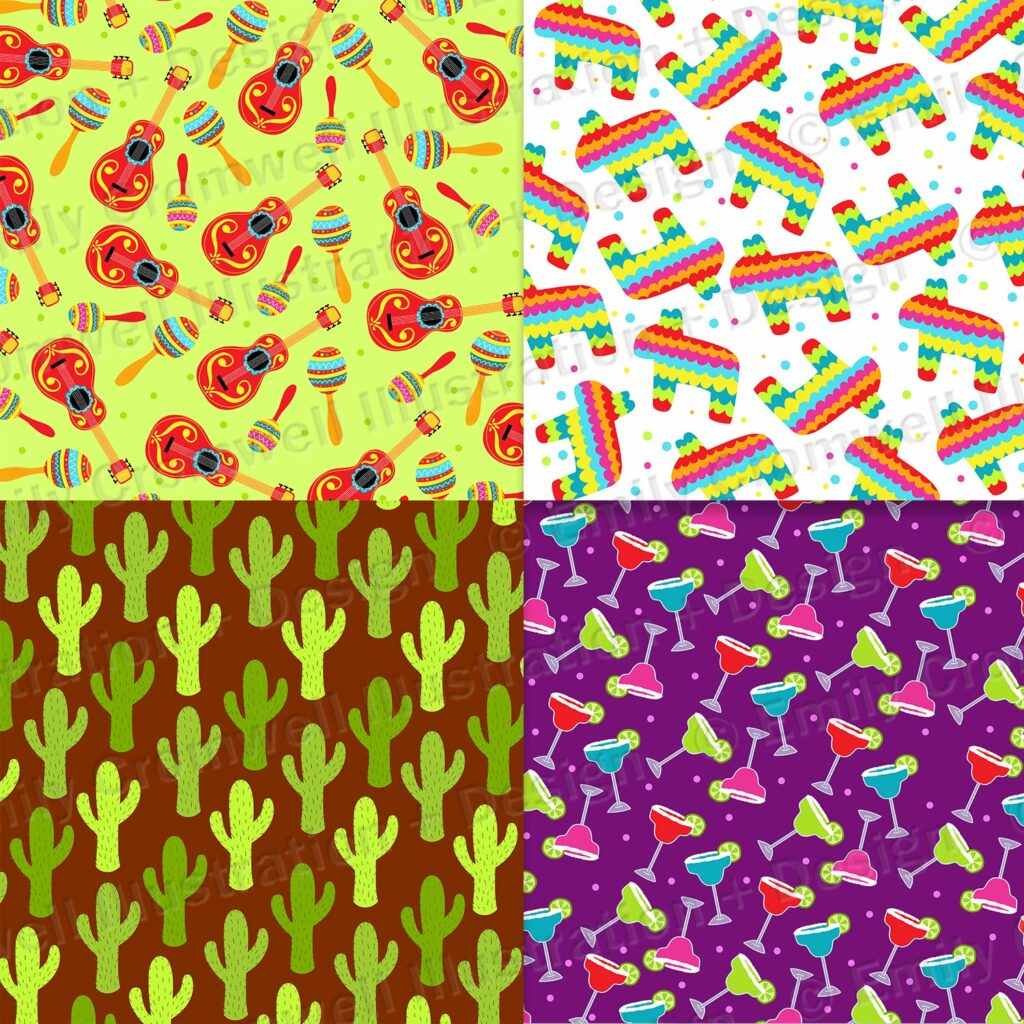 Fiesta Digital Paper Set – MasterBundles