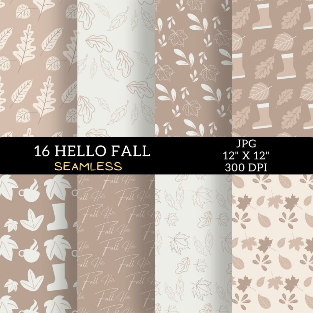 Boho Fall Digital Paper Patterns Design | MasterBundles